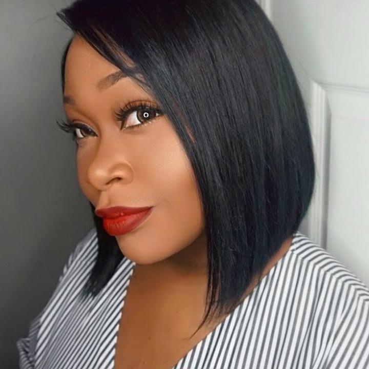 DIY Blue/Black Haircolor & Blunt Cut Bob Hairstyle (Video Tutorial ...